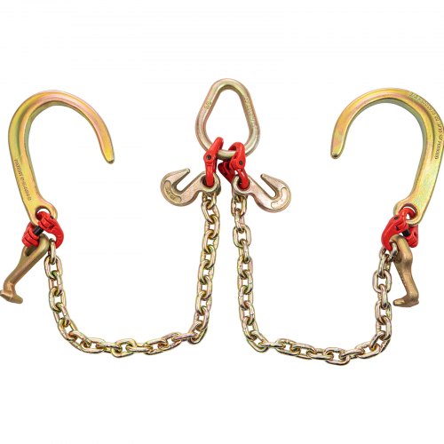 VEVOR J Hook Chain, 5/16 in x 2 ft Tow Chain Bridle, Grade 80 J Hook ...