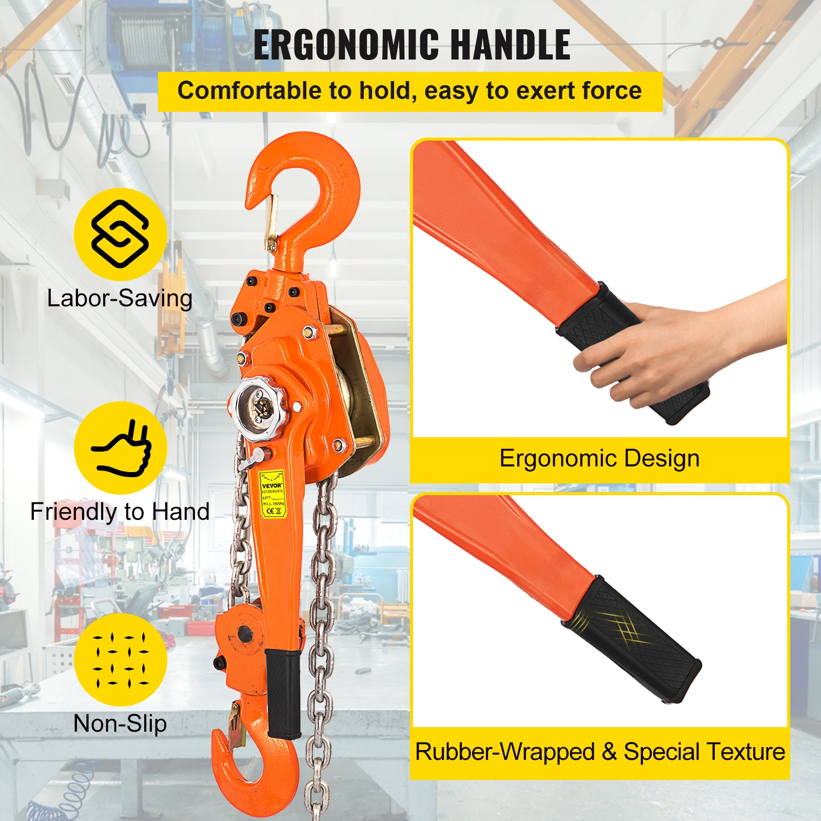 Lever Block Chain Hoist 6t 6m/20ft Chain Hoist Ratchet Lever Hoist With ...