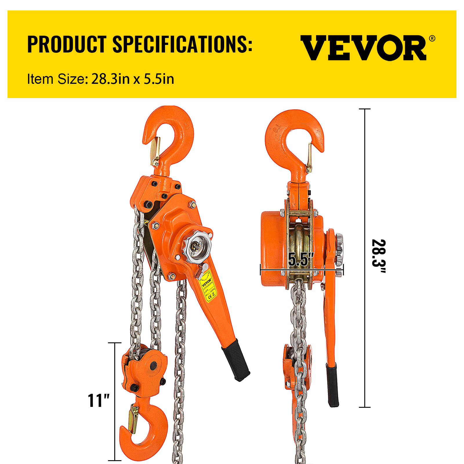 Lever Block Chain Hoist 6t 6m/20ft Chain Hoist Ratchet Lever Hoist With ...