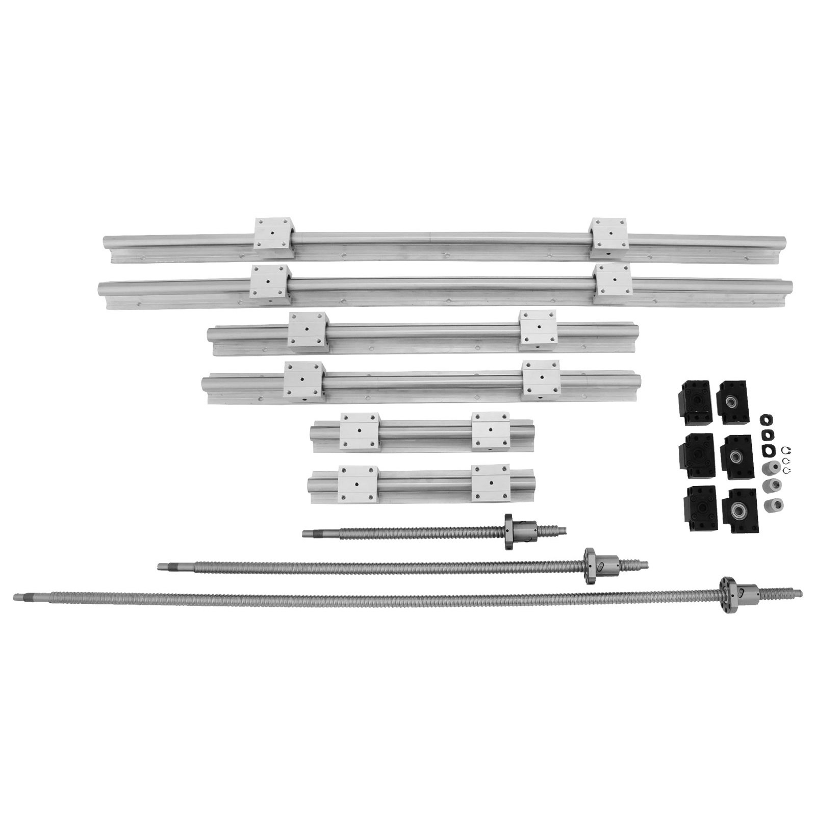 VEVOR Linear Rail, Ballscrew x 3, RM1605-350mm 650mm 1050mm x 2 Linear ...