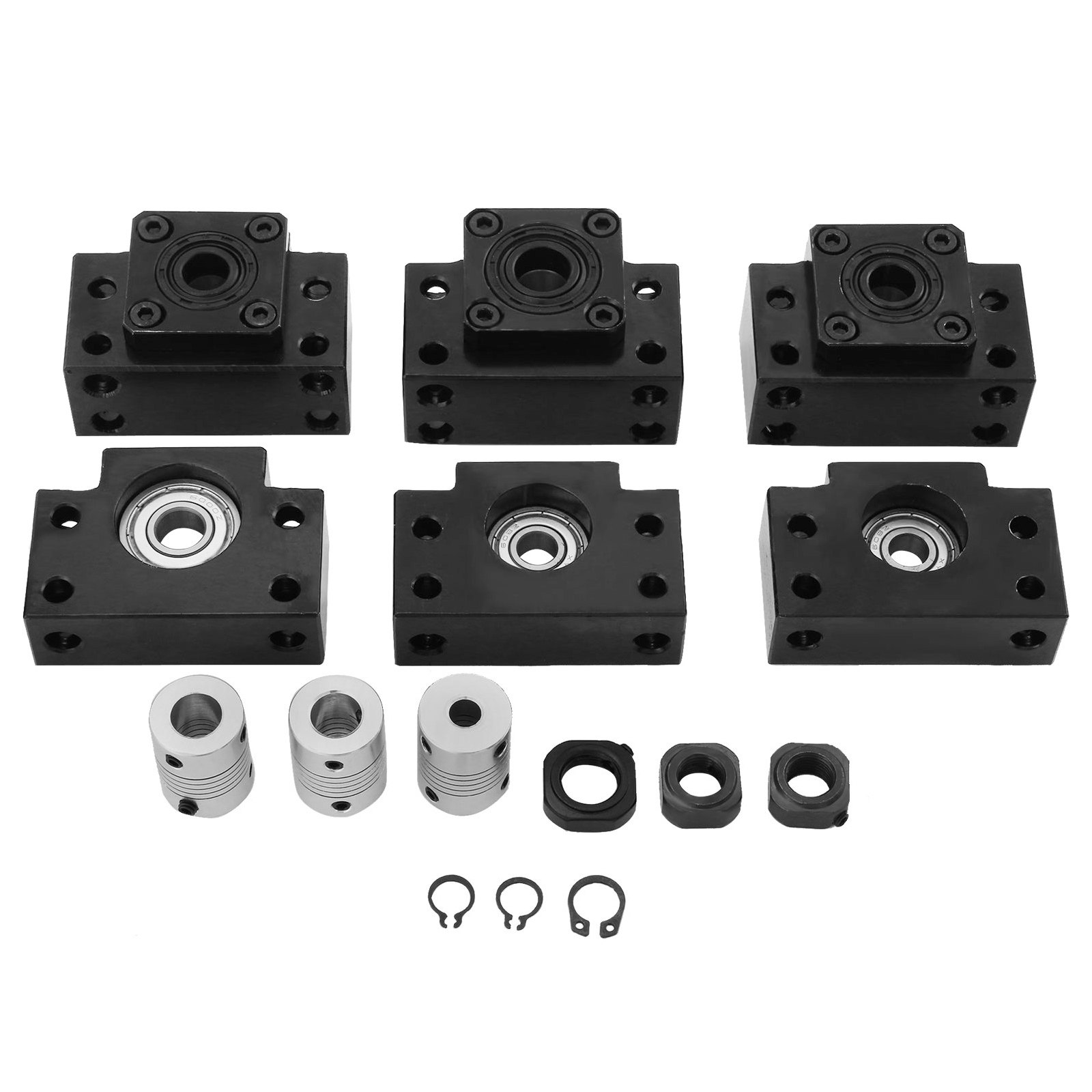 VEVOR Linear Rail, Ballscrew x 3, RM1605-350mm 650mm 1050mm x 2 Linear ...