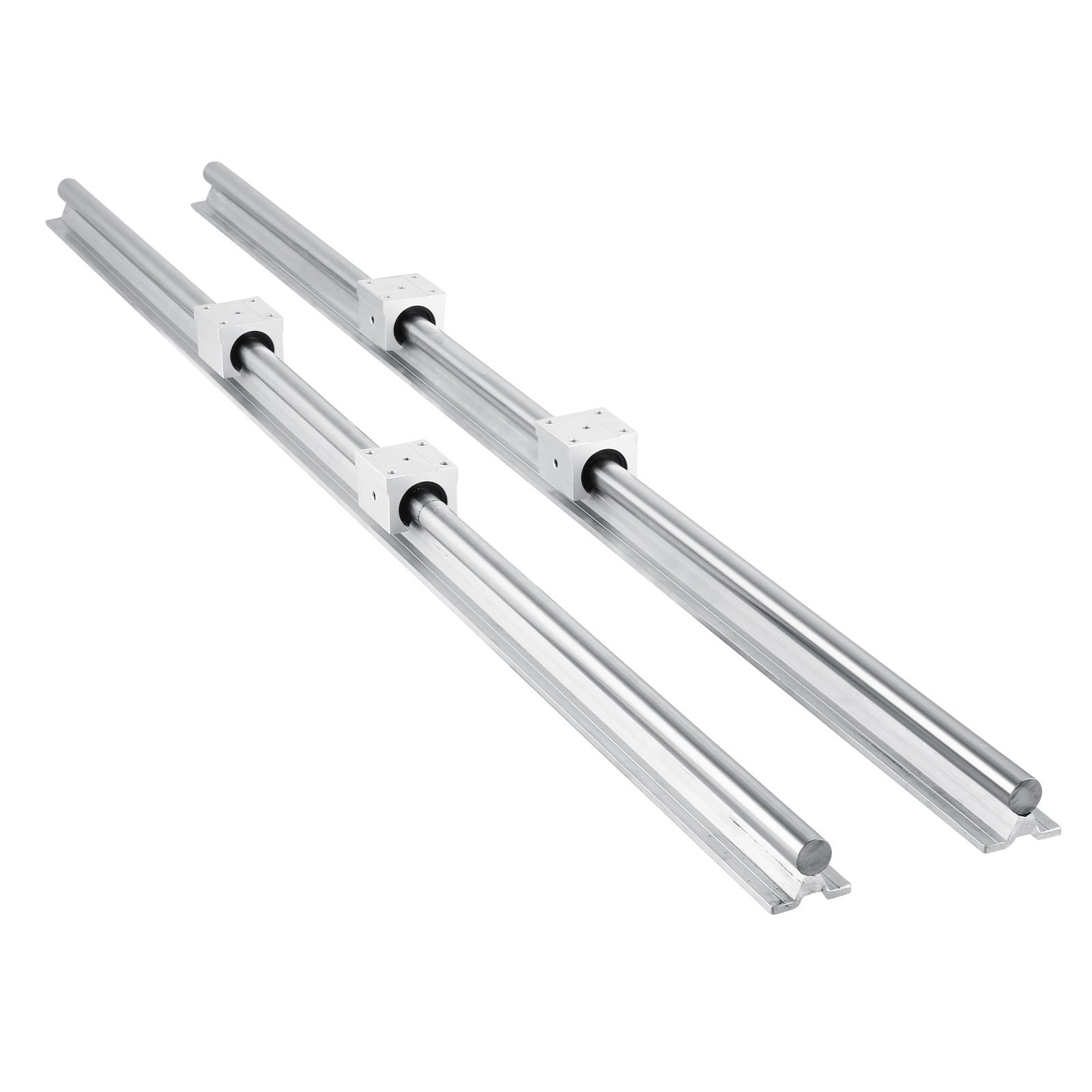 VEVOR Linear Rail SBR20-1200mm 20mm Linear Rail Shaft Rod W/ 4 SBR20UU ...
