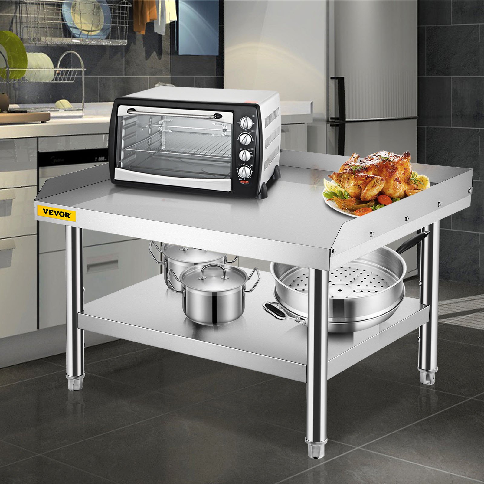 VEVOR Stainless Steel Equipment Grill Stand, 36 x 30 x 24 Inches ...