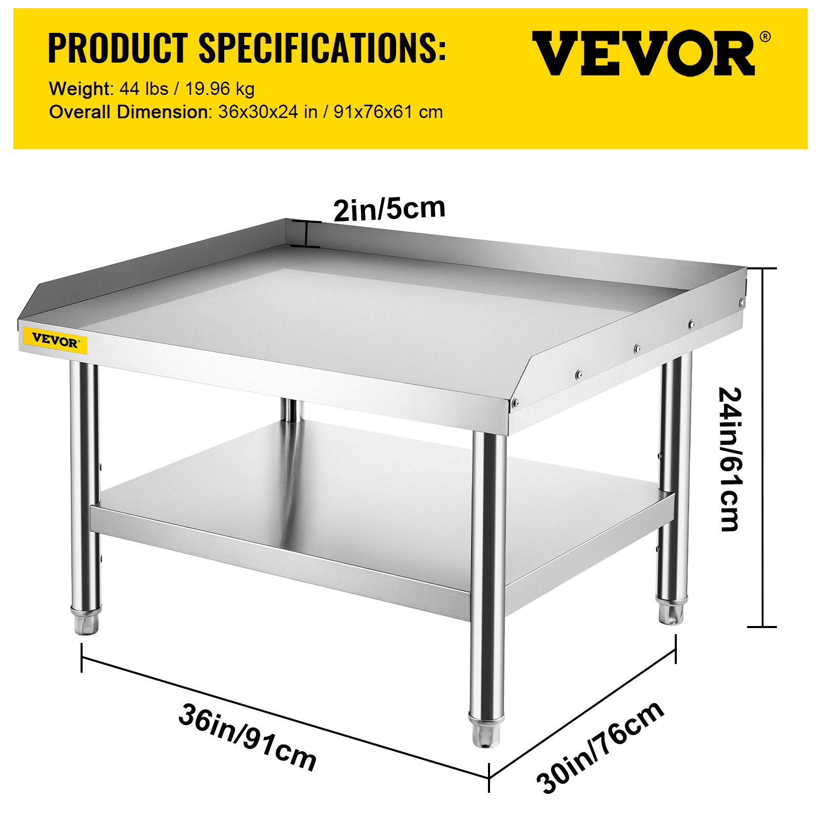 VEVOR Stainless Steel Restaurant Equipment Stand 36X30" Grill Table w ...