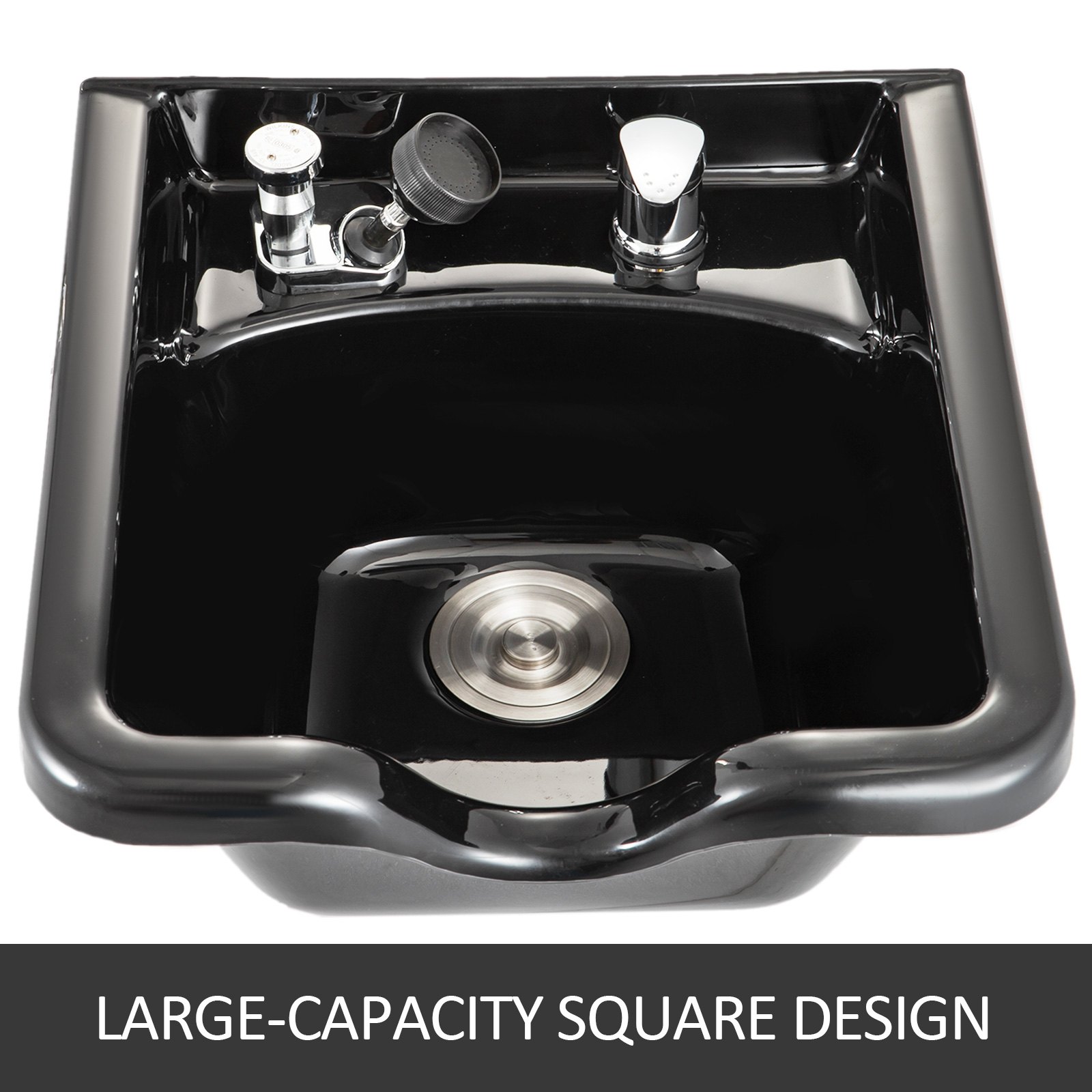Shampoo Bowl Black ABS Plastic Salon and Spa Hair Sink Beauty | VEVOR US