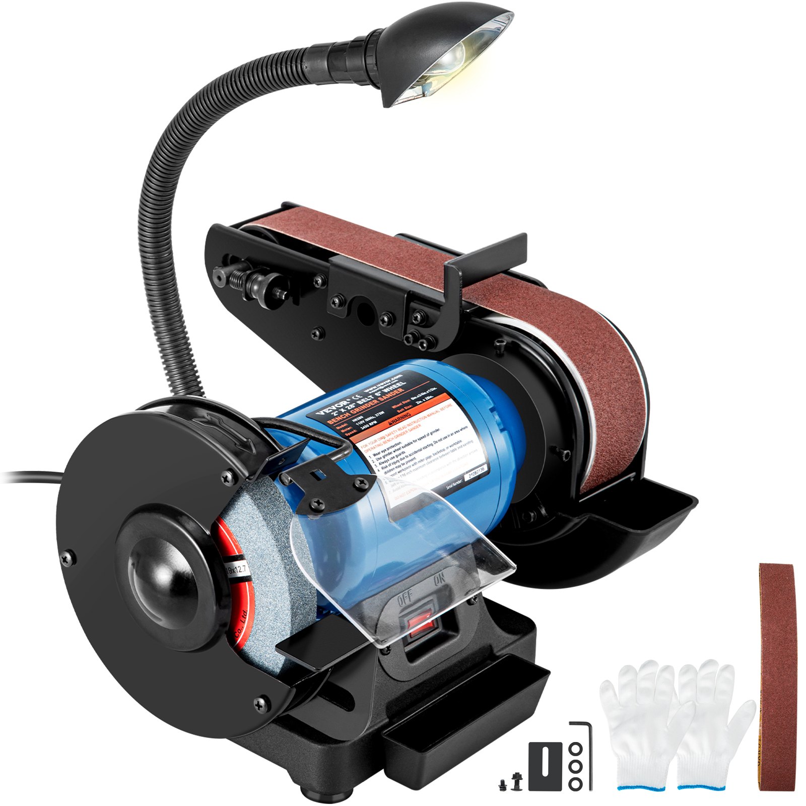 2" Belt Sander and 6" Disc Sander With Sturdy Base & LED Working Lamp ...