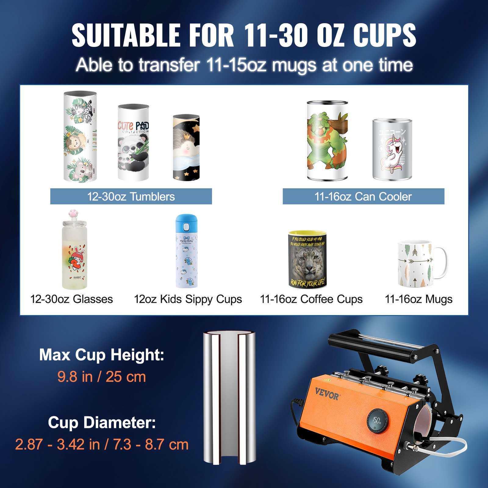 VEVOR VEVOR Mug Heat Press, 30oz Tumbler Heat Press Machine ...