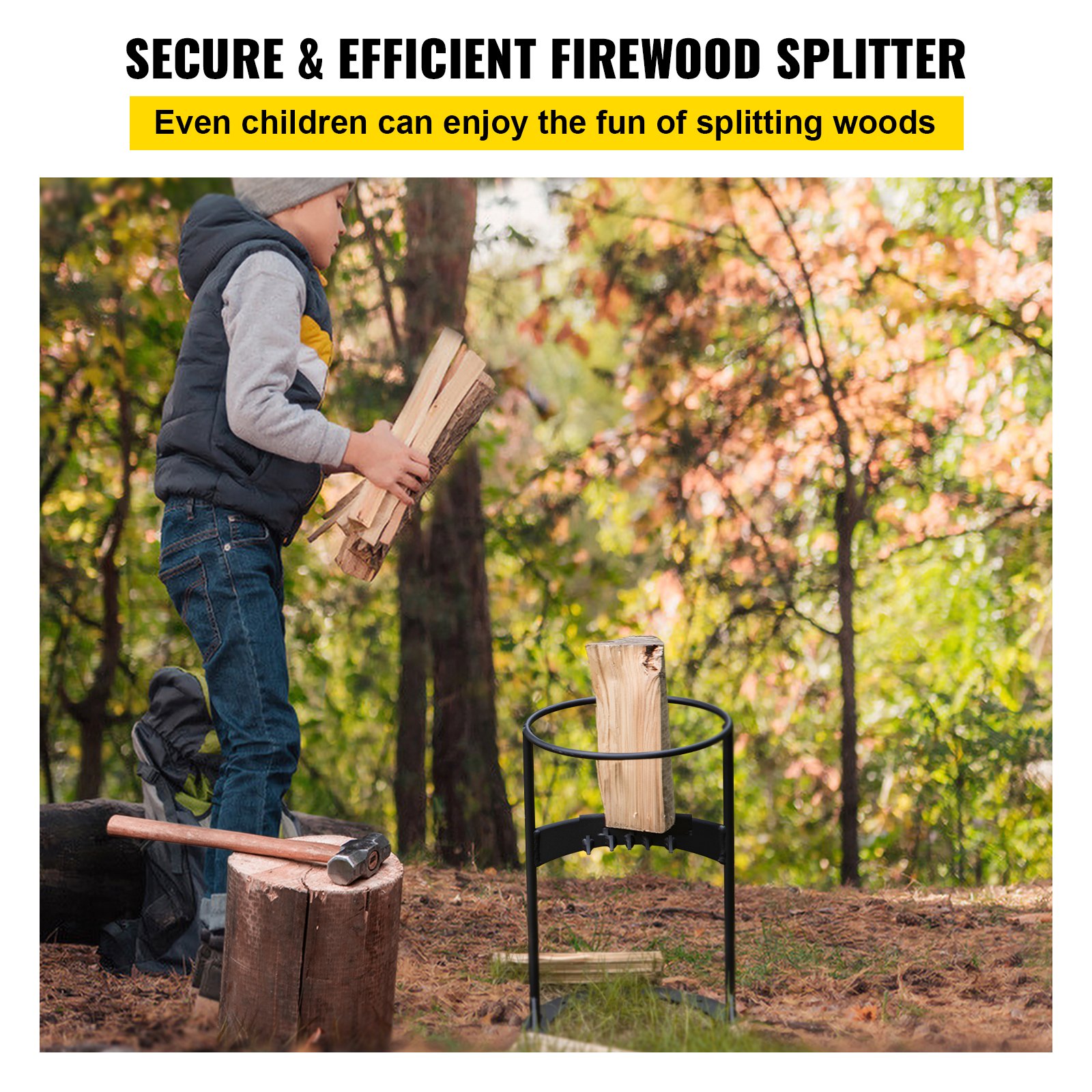 VEVOR Log Splitter 17" x 10.8", Wood Splitter for 8" Diameter Wood ...