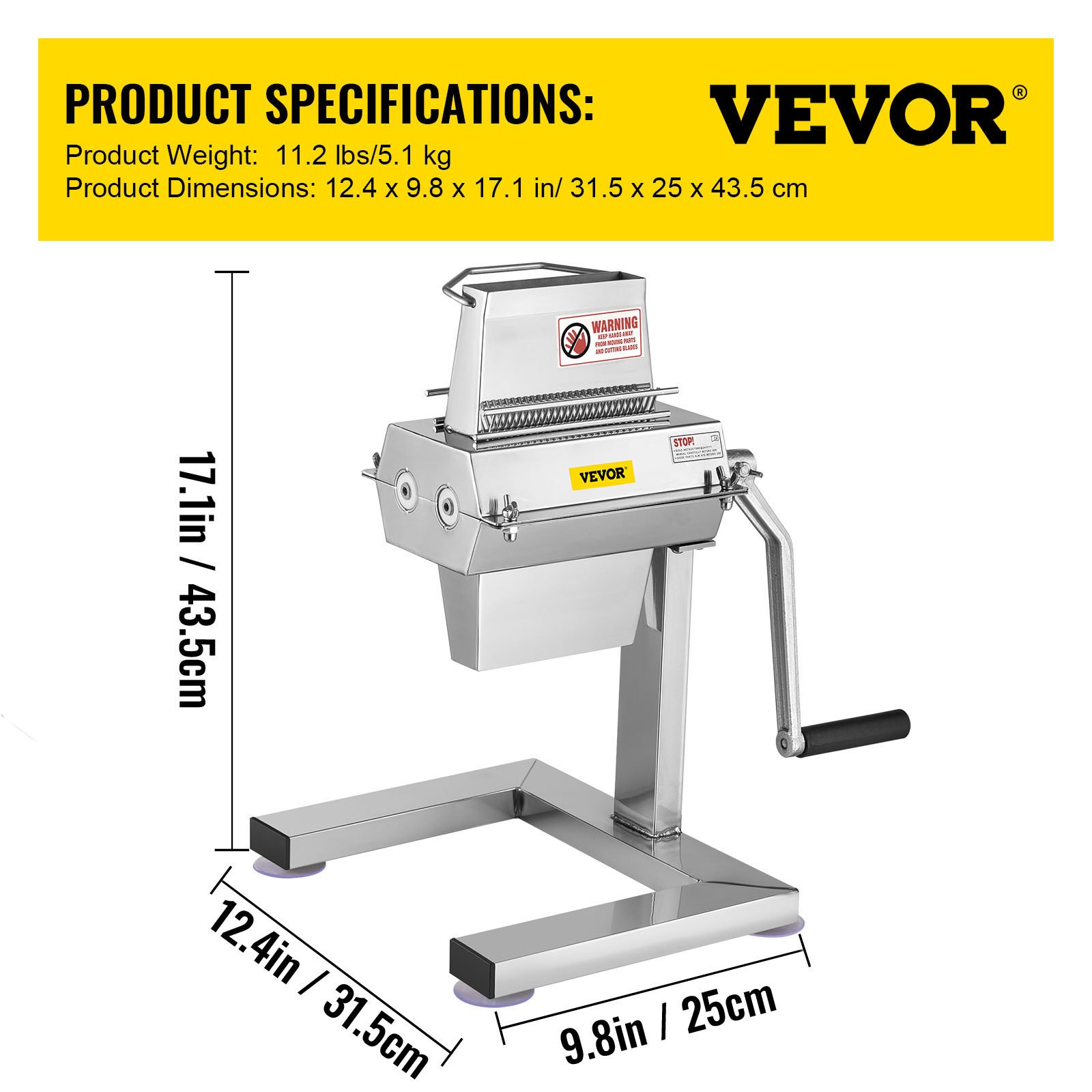 Vevor Meat Tenderizer Machine Manual Tenderizer 5 Cutting Width