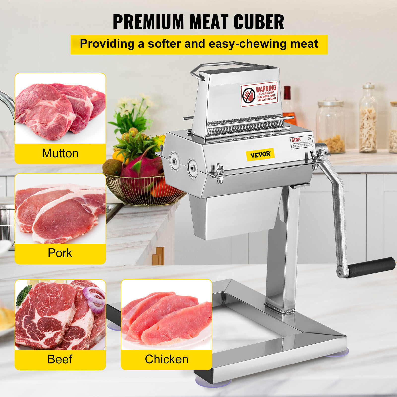 VEVOR VEVOR Meat Tenderizer Manual Meat Mincer Cuber 5" Cutting Width ...