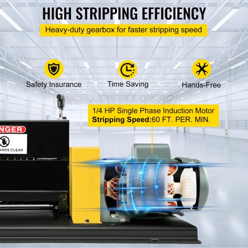 VEVOR Wire Stripping Machine Automatic 400W 1.5" Scrap Copper 1400RPM ...