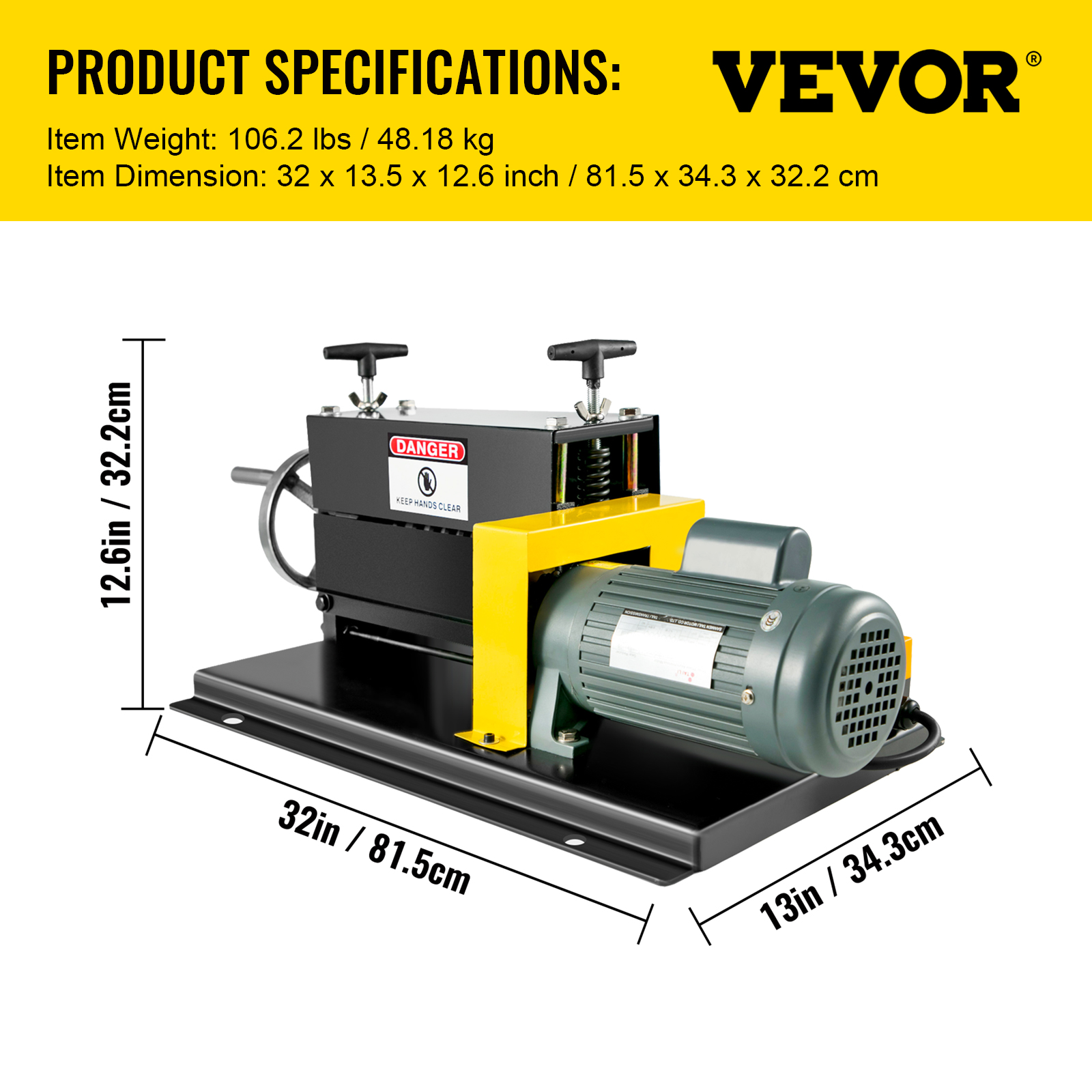 VEVOR Wire Stripping Machine Automatic 400W 1.5" Scrap Copper 1400RPM ...