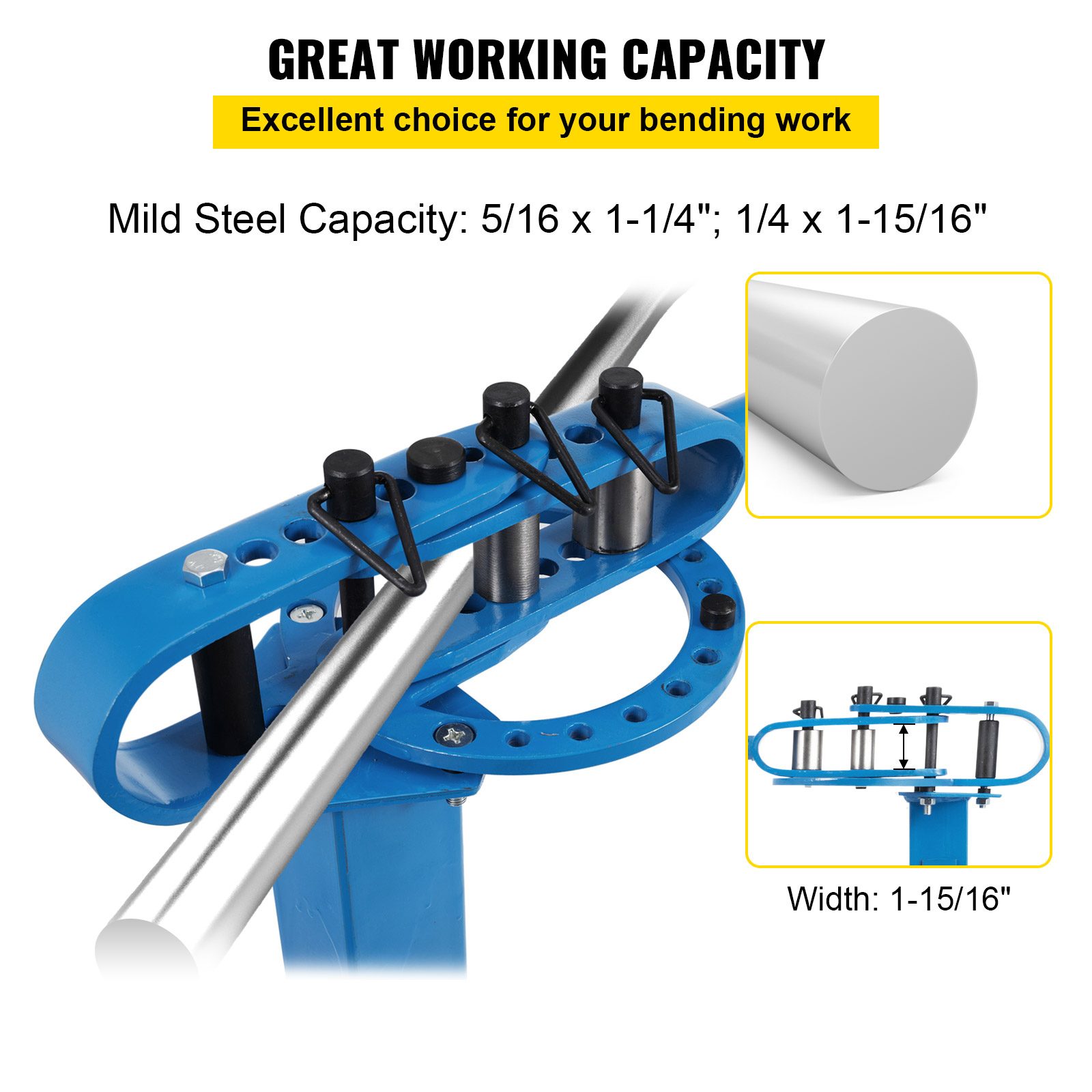 VEVOR YP-38 Metal Bender 1"-3" Flat Bar Square Rod Bending 7 Dies w ...