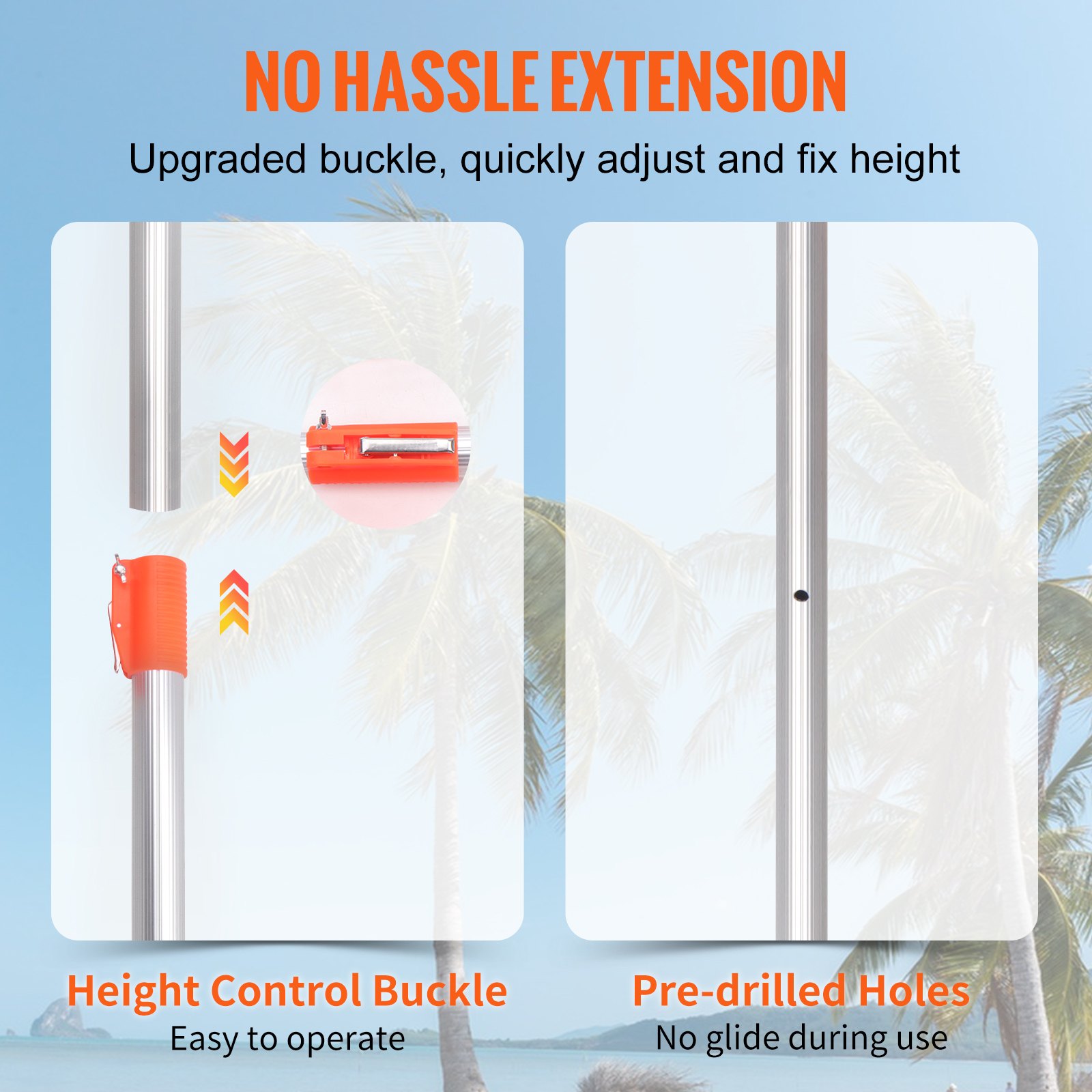 VEVOR Tree Pruner Pole Saw 10 ft Extendable Aluminum Pole Sharp Steel ...