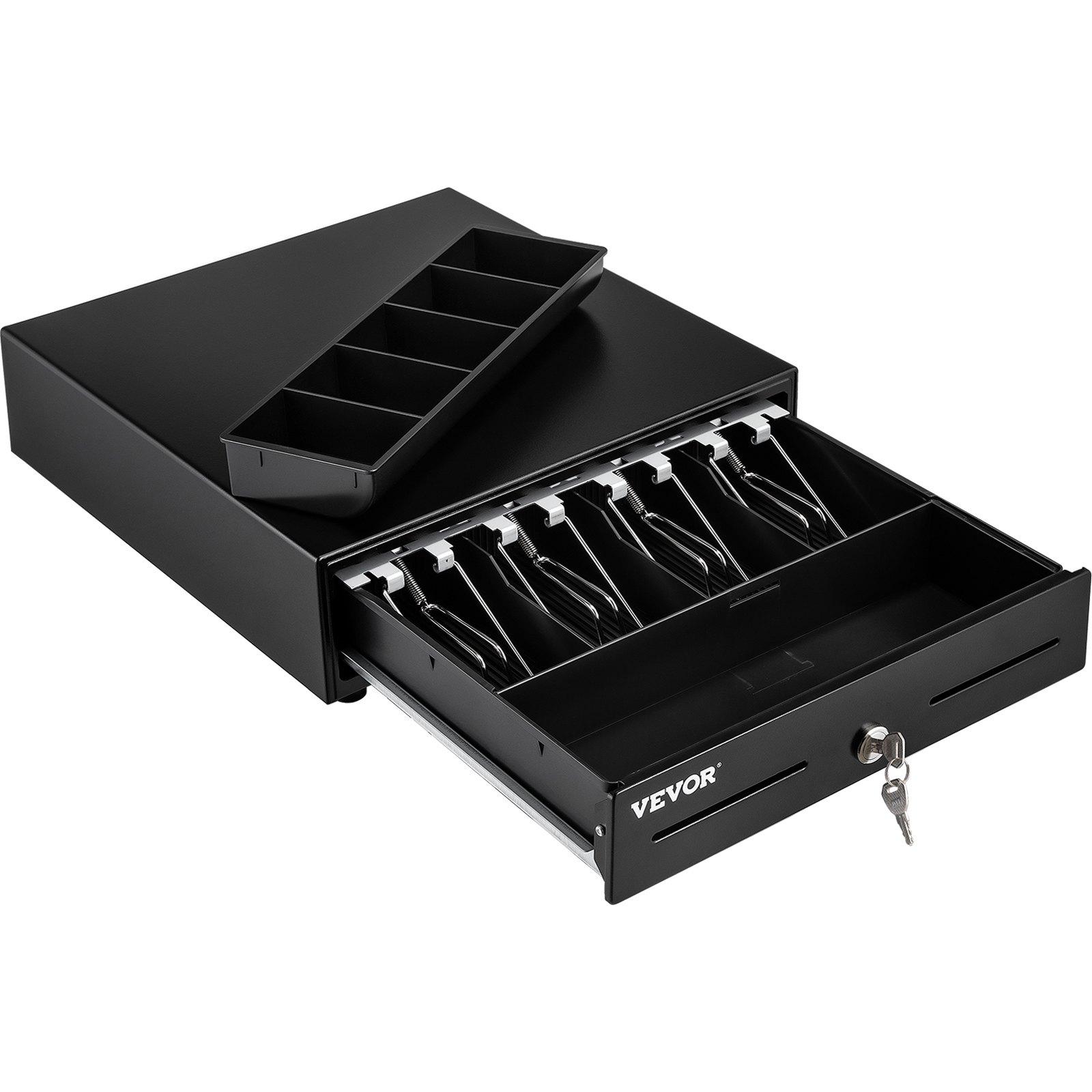 VEVOR Cash Register Drawer, 13" 2 Unlocking Ways, Fully Removable ...