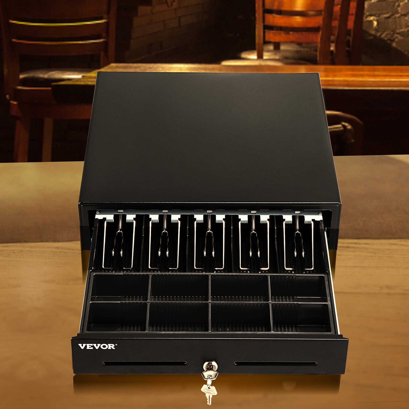 VEVOR Cash Register Drawer, 16" 2 Unlocking Ways, Fully Removable ...