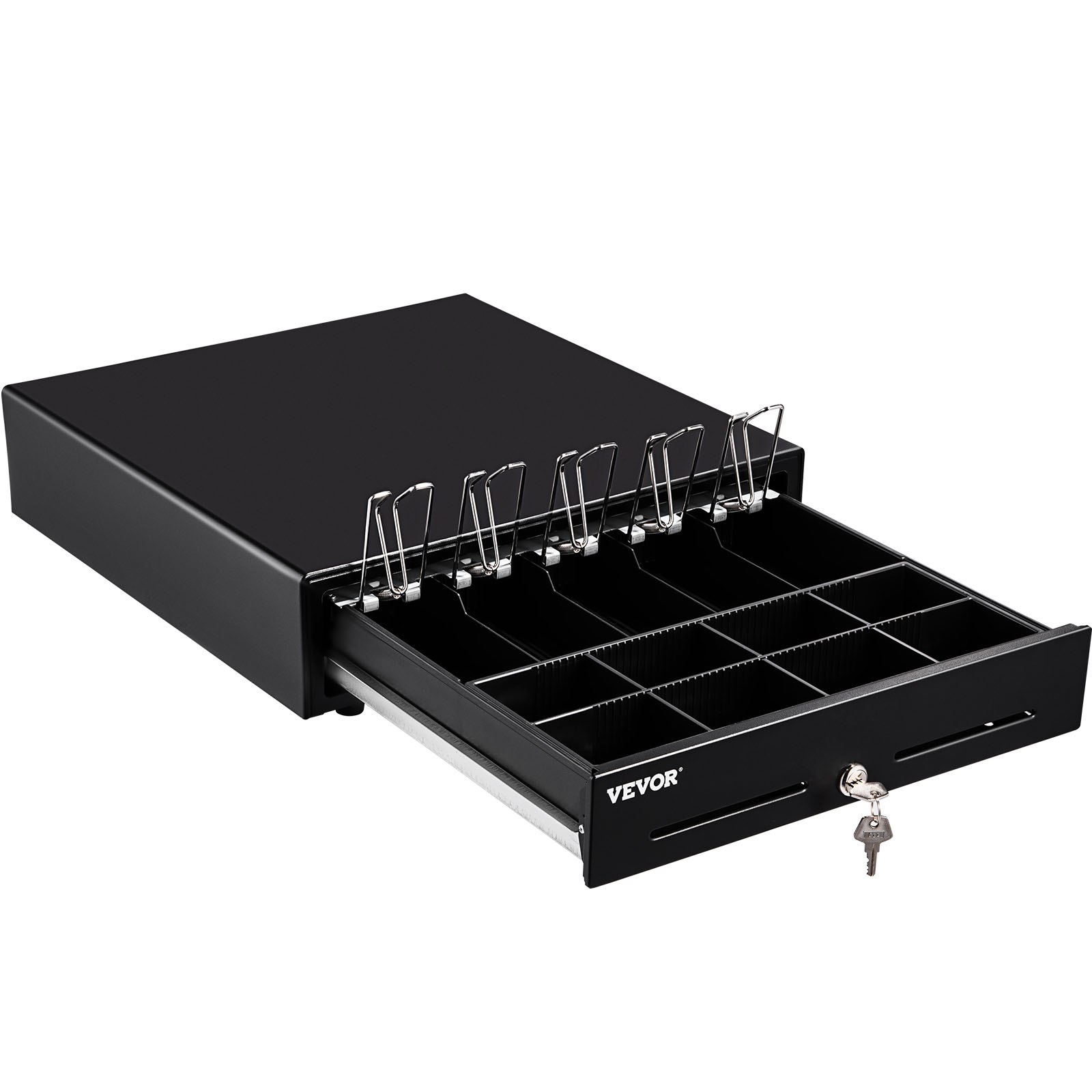 VEVOR Cash Register Drawer, 16" 2 Unlocking Ways, Fully Removable ...