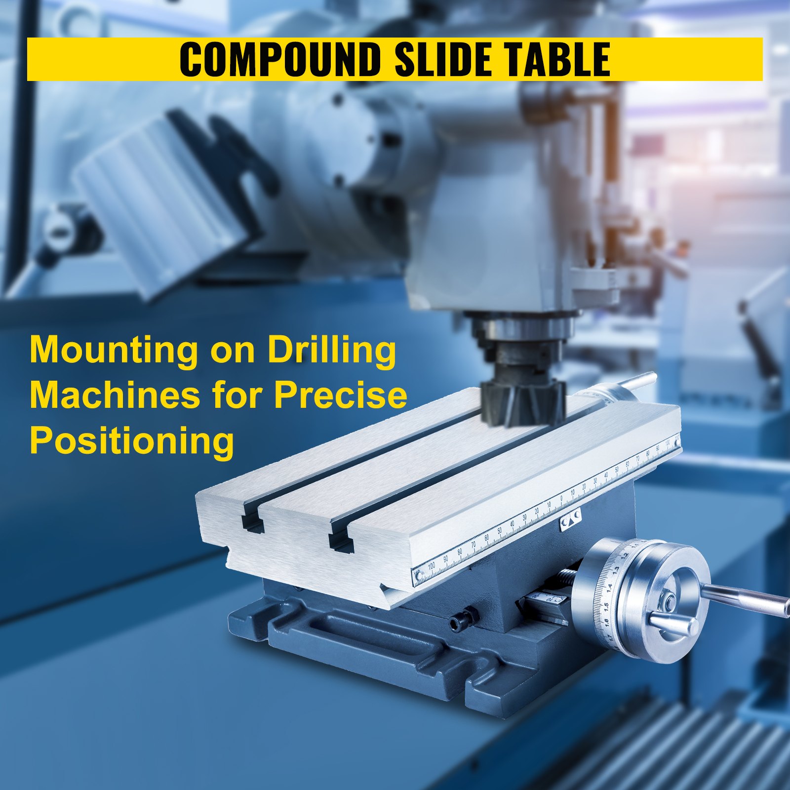 VEVOR Compound Slide Milling Table, 4-7/10" x 4-3/10" Multifunction ...