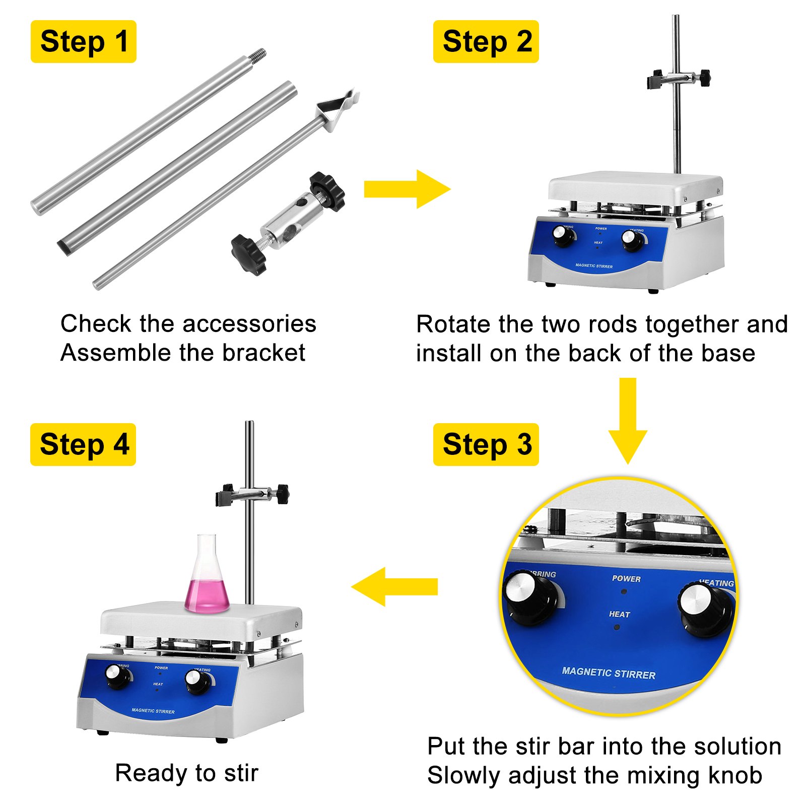 VEVOR Hot Plate Magnetic Stirrer Dual Control +1 inch Stir Bar | VEVOR AU