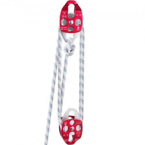 VEVOR Twin Sheave Block and Tackle 2/5" x 200Ft Twin Sheave Block with ...