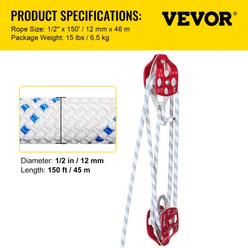 Twin Sheave Block And Tackle 7500lb Pulley System Stainless Outdoor ...