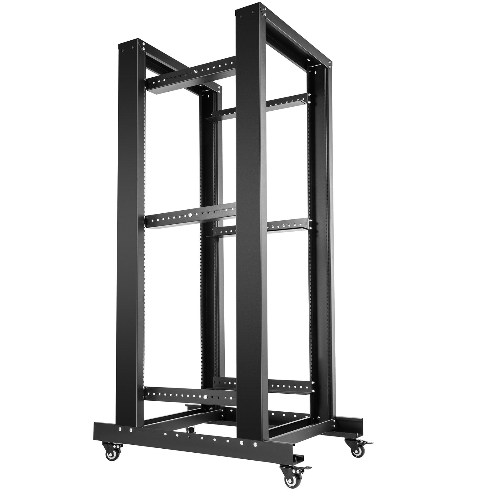 VEVOR Server Rack, 27U Open Frame Rack, 4-Post IT Server Relay Rack, 19 ...