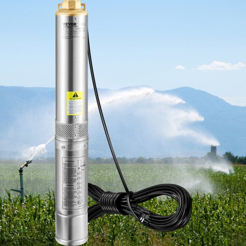 VEVOR VEVOR Deep Well Submersible Pump, 750W 230V/50Hz, 105L/min 62 m ...