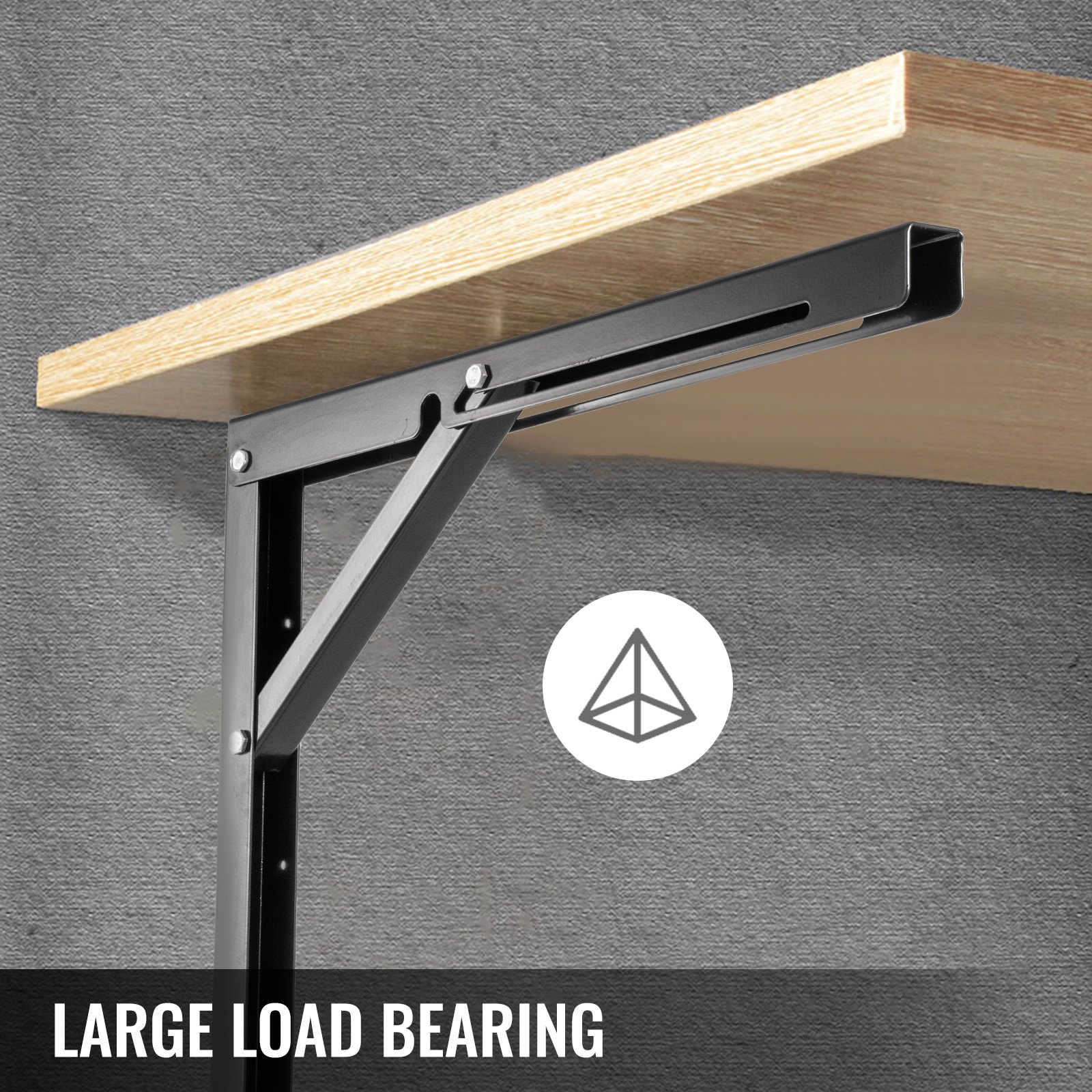 VEVOR Folding Shelf Brackets 24" 2pcs Heavy Duty Stainless Steel ...