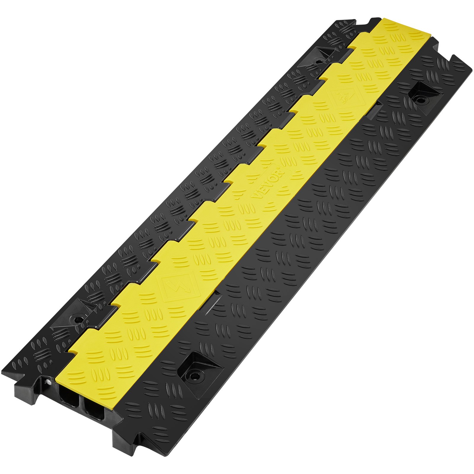 VEVOR 2 Channel Cable Protector Ramp 22000 lbs Load TPU Wire Cable ...