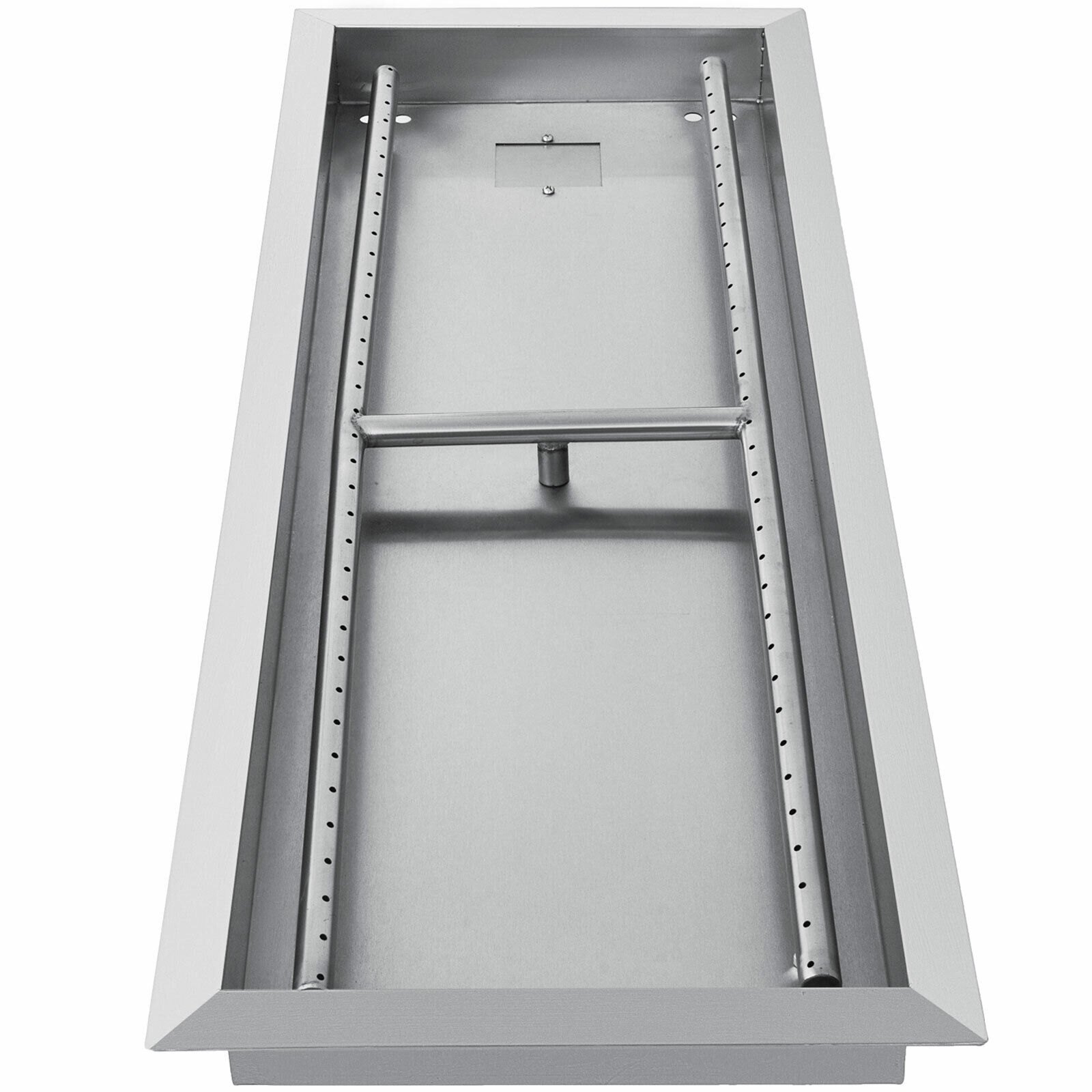 VEVOR Fire Pit Pan 31.5x12 Inch, Stainless Steel Rectangular Fire Pit ...
