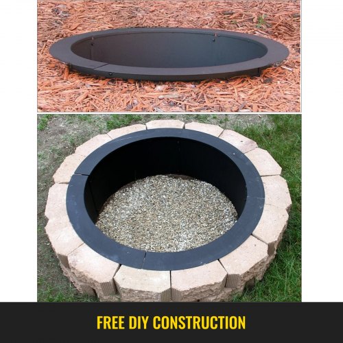 Fire Pit Ring/liner Campfire Pit 36”outside Firepit Insert Home | VEVOR CA