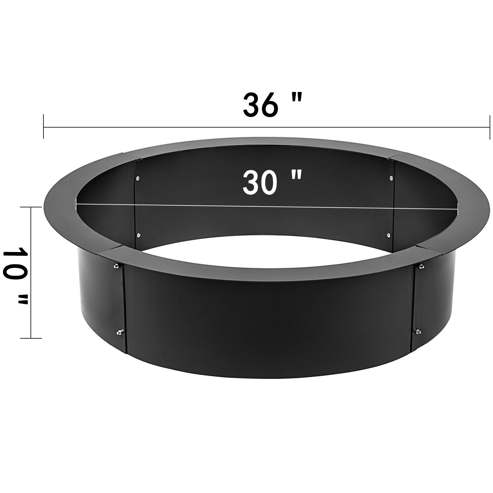 VEVOR 36-Inch Outer/30-Inch Inner Fire Pit Ring, Fire Pit Insert 3.0mm ...