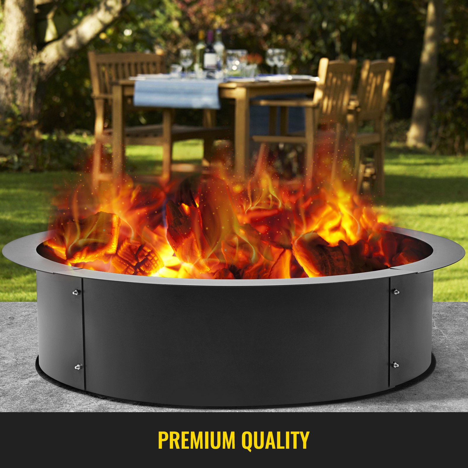 VEVOR Fire Pit Ring 36-Inch Outer/30-Inch Inner Diameter, Fire Pit ...