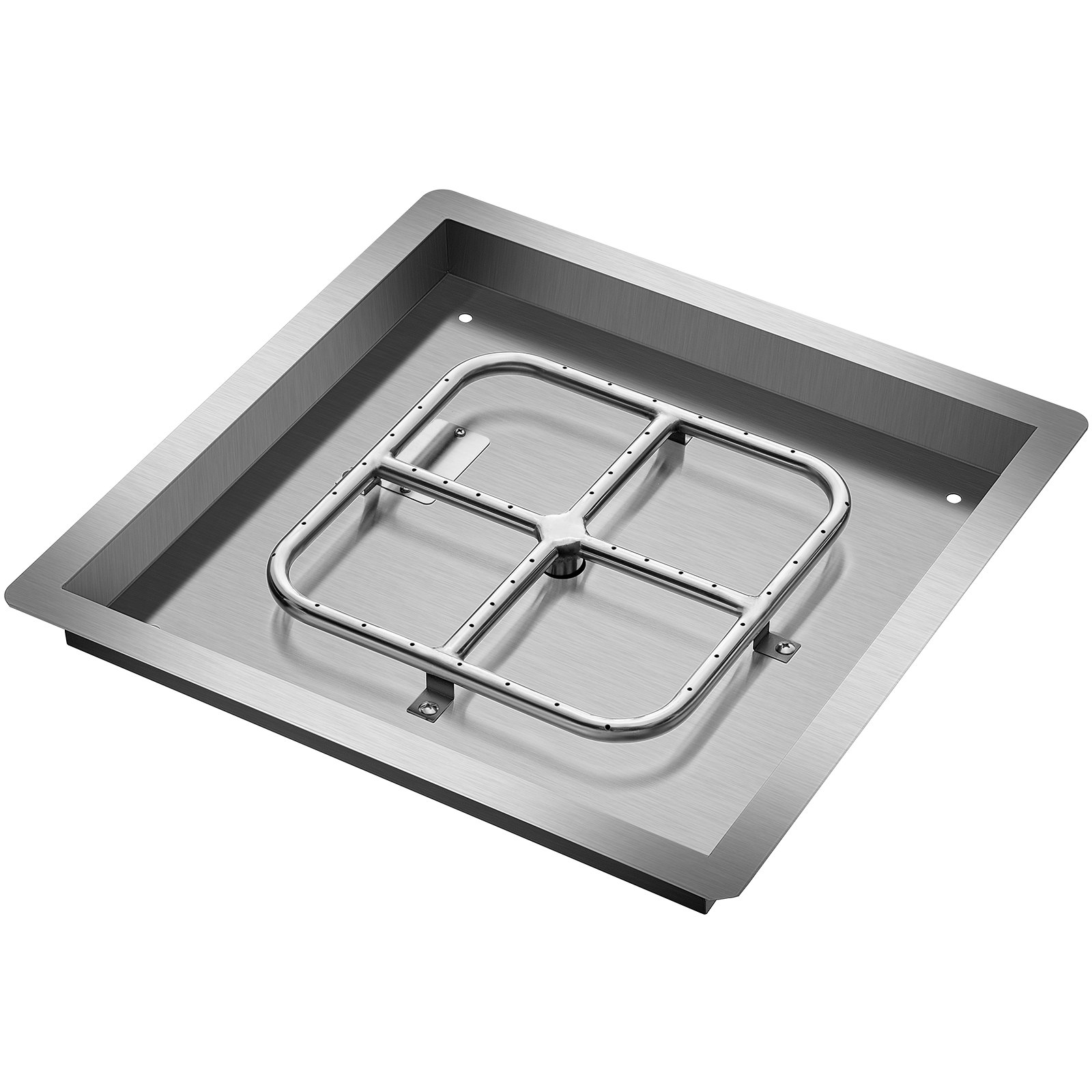 VEVOR Drop in Fire Pit Pan, 18" x 18" Square Fire Pit Burner, Stainless ...