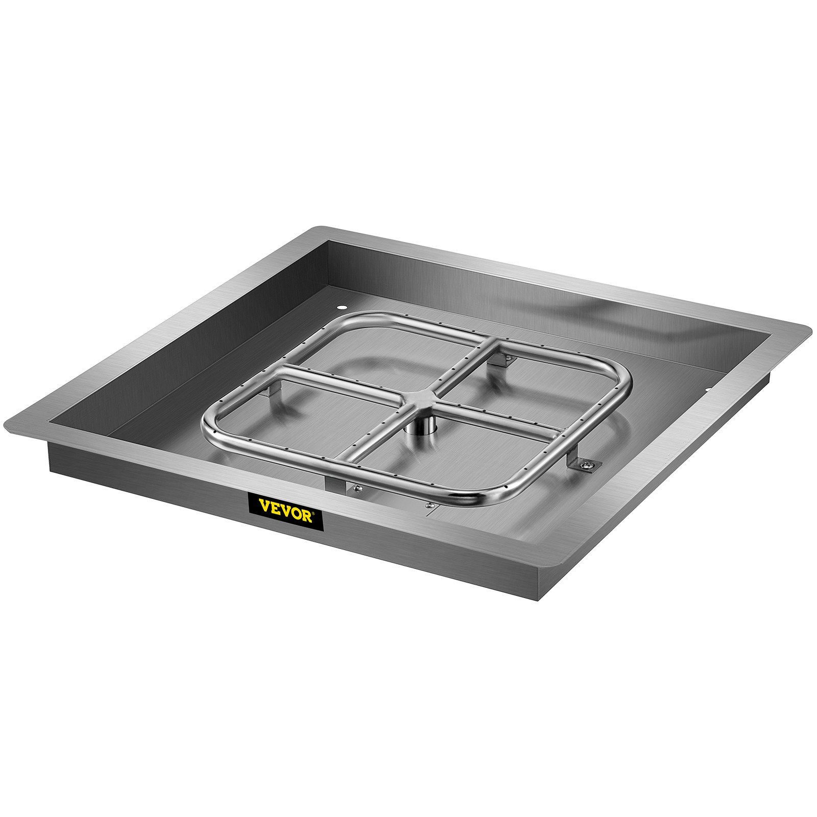 VEVOR Drop in Fire Pit Pan, 18" x 18" Square Fire Pit Burner, Stainless ...