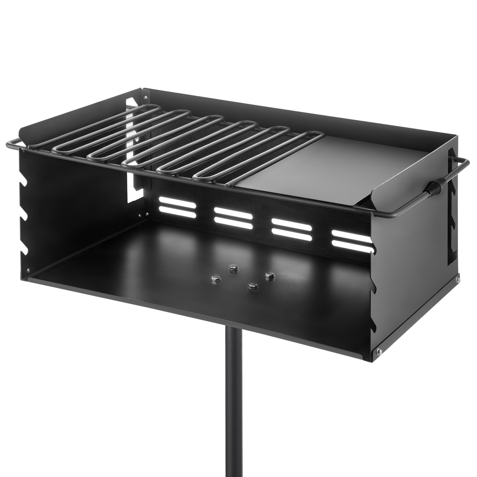 Single Post Park Charcoal/ Wood Steel Cooking Bbq Picnic Camping Grill ...