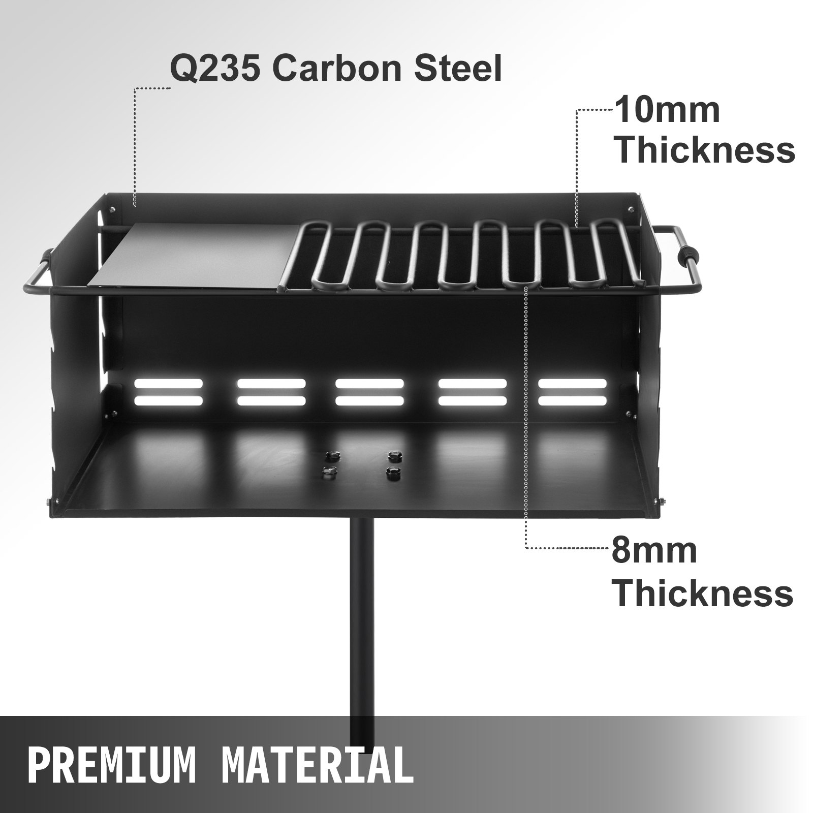Single Post Park Charcoal/ Wood Steel Cooking Bbq Picnic Camping Grill ...