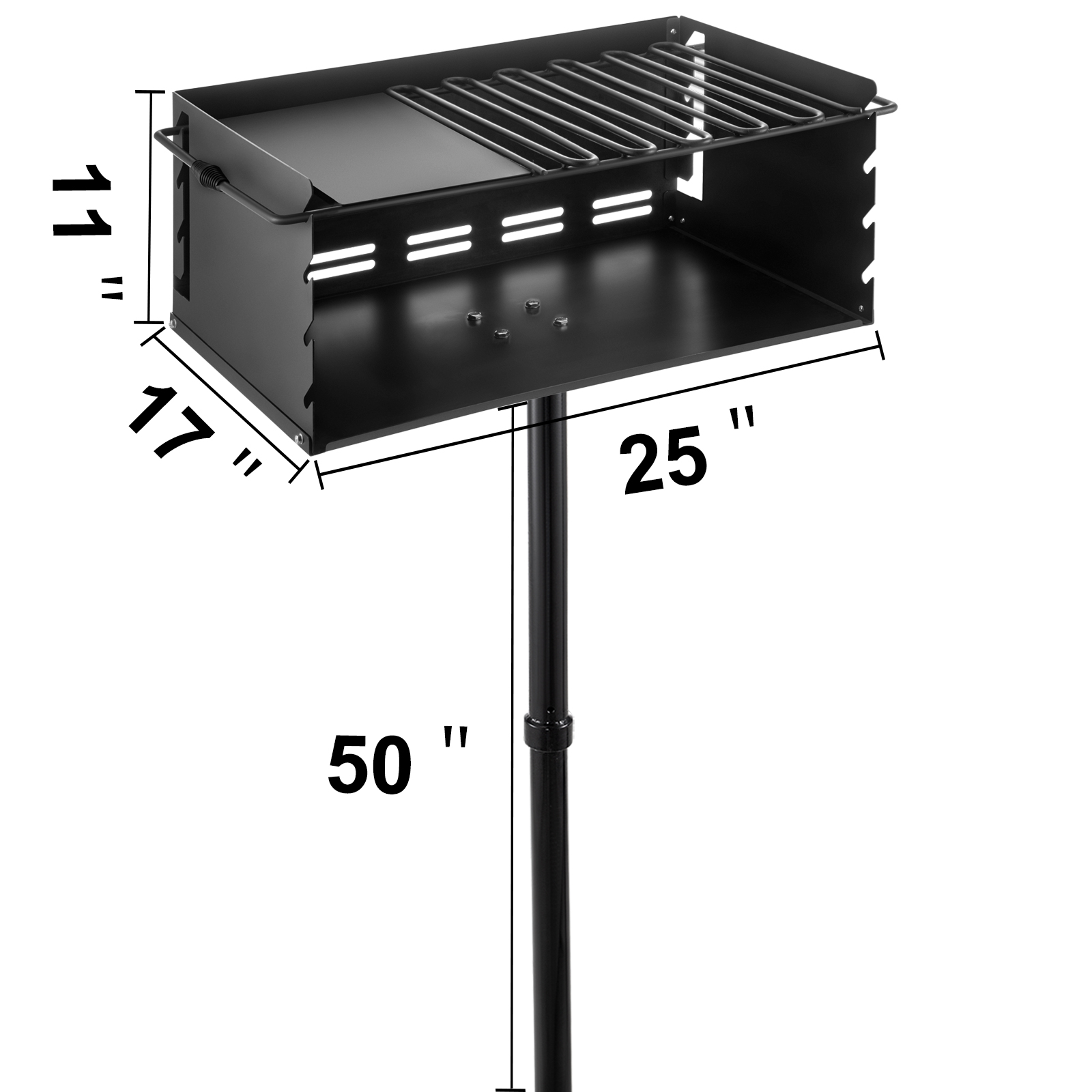 Single Post Park Charcoal/ Wood Steel Cooking Bbq Picnic Camping Grill ...