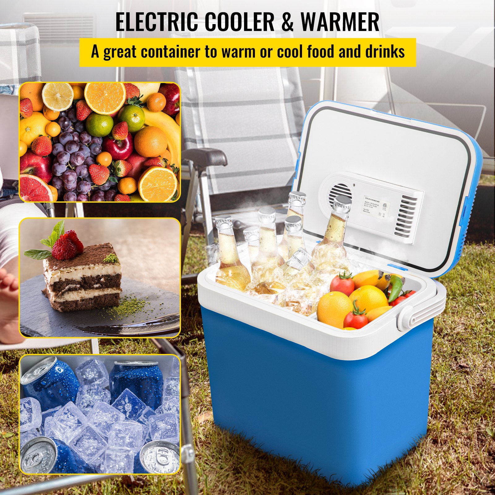 VEVOR Electric Cooler and Warmer Portable Car Fridge 32L/34Qt for Car ...