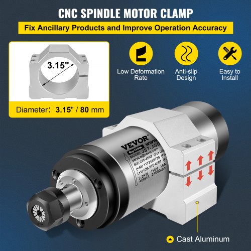 VEVOR VFD CNC Spindle Motor Kits, 2.2KW Water Cooled Spindle Motor W ...