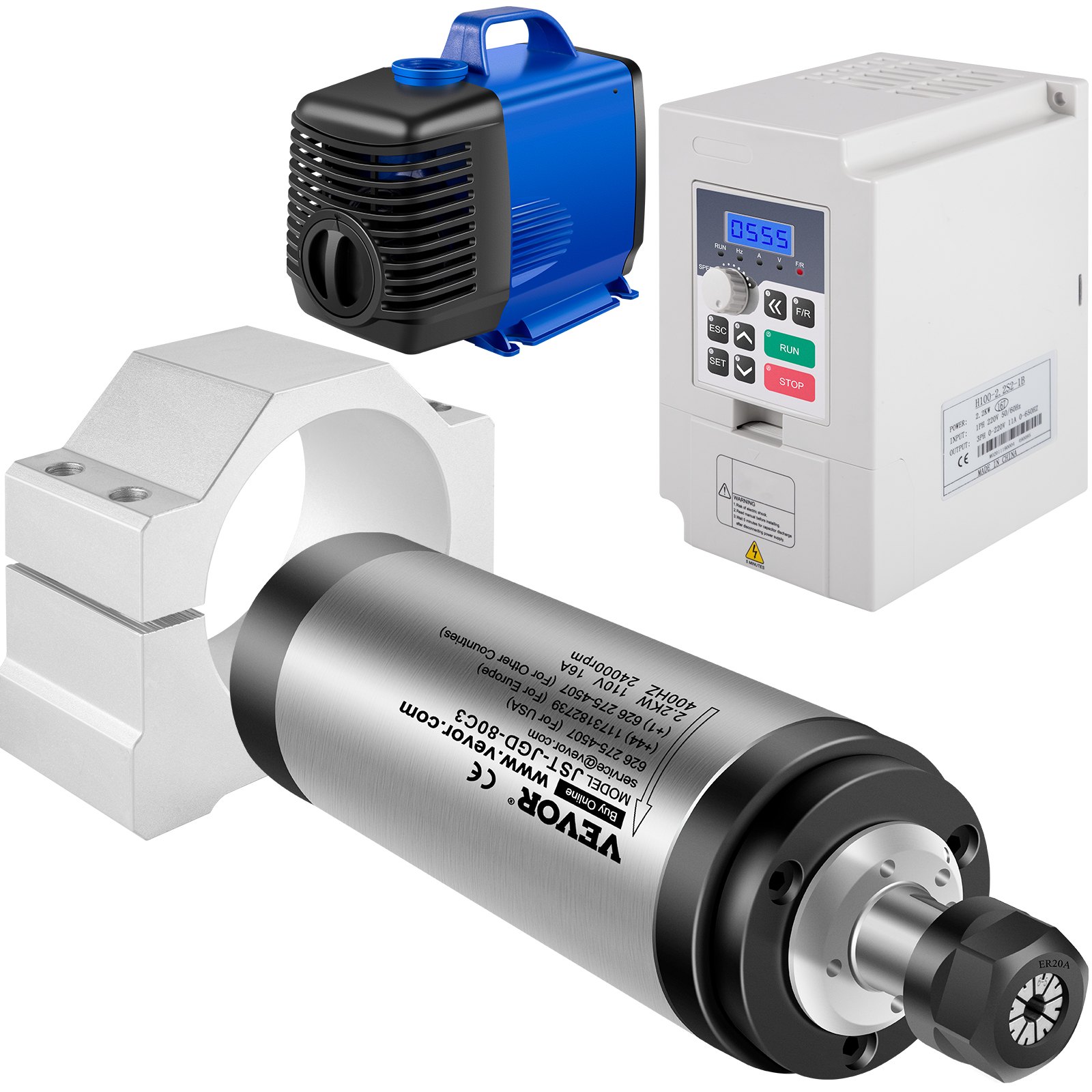 VEVOR VFD CNC Spindle Motor Kits 110V CNC Spindle Motor Kits 2.2KW ...