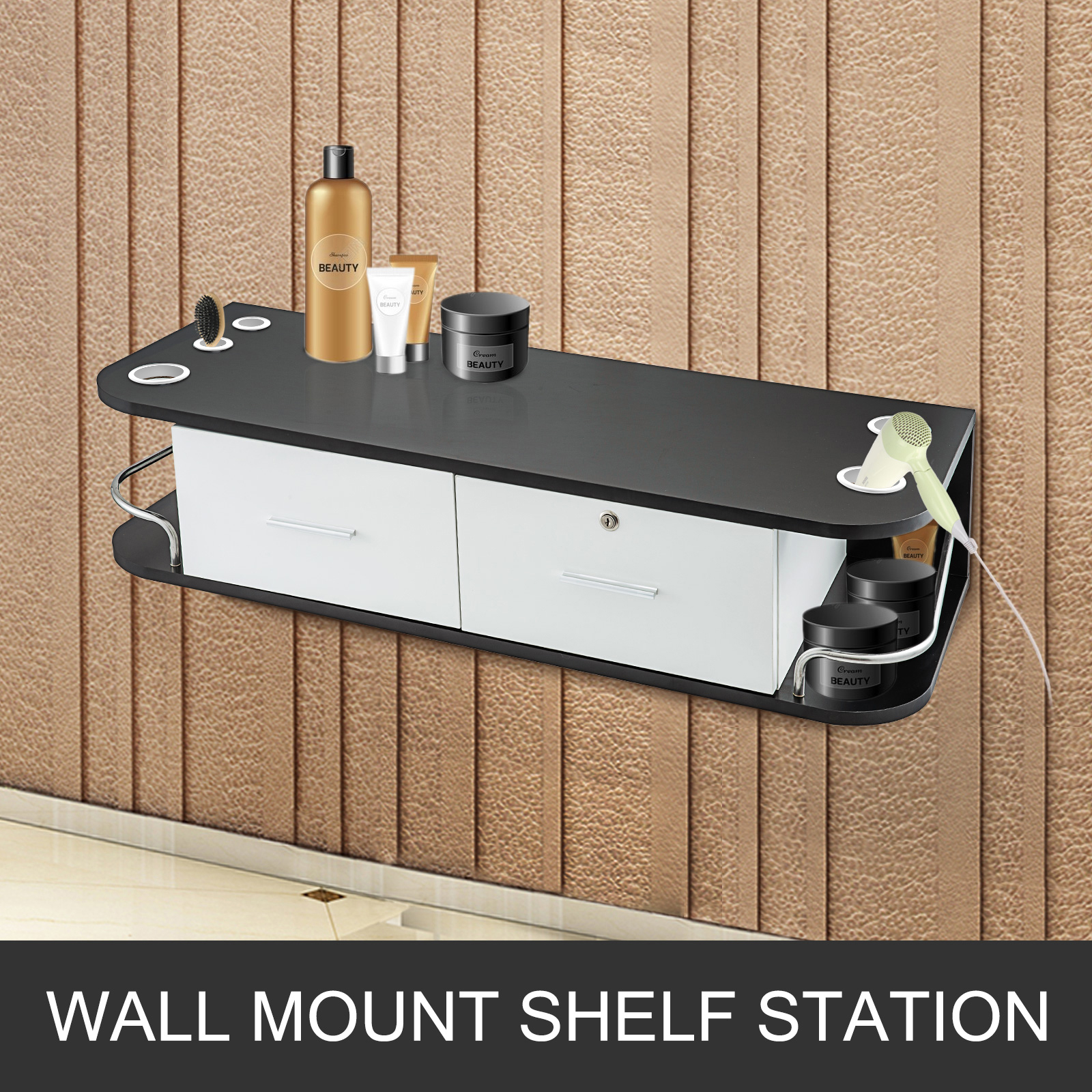 Wall Mount Styling Station Beauty Salon Equipment 41.3x16x8.9 Storage ...