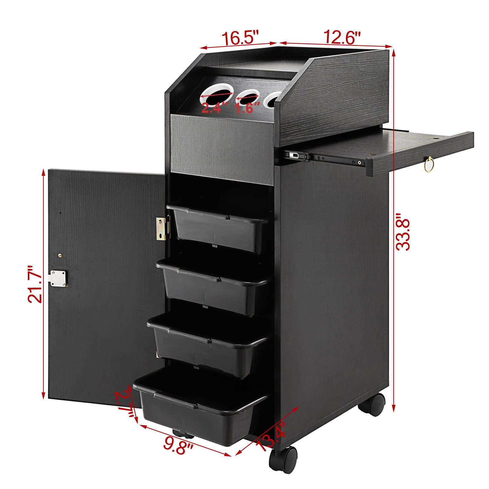 Salon Trolley Storage Cart Beauty Hair Dryer Holder Stylist Equipment ...