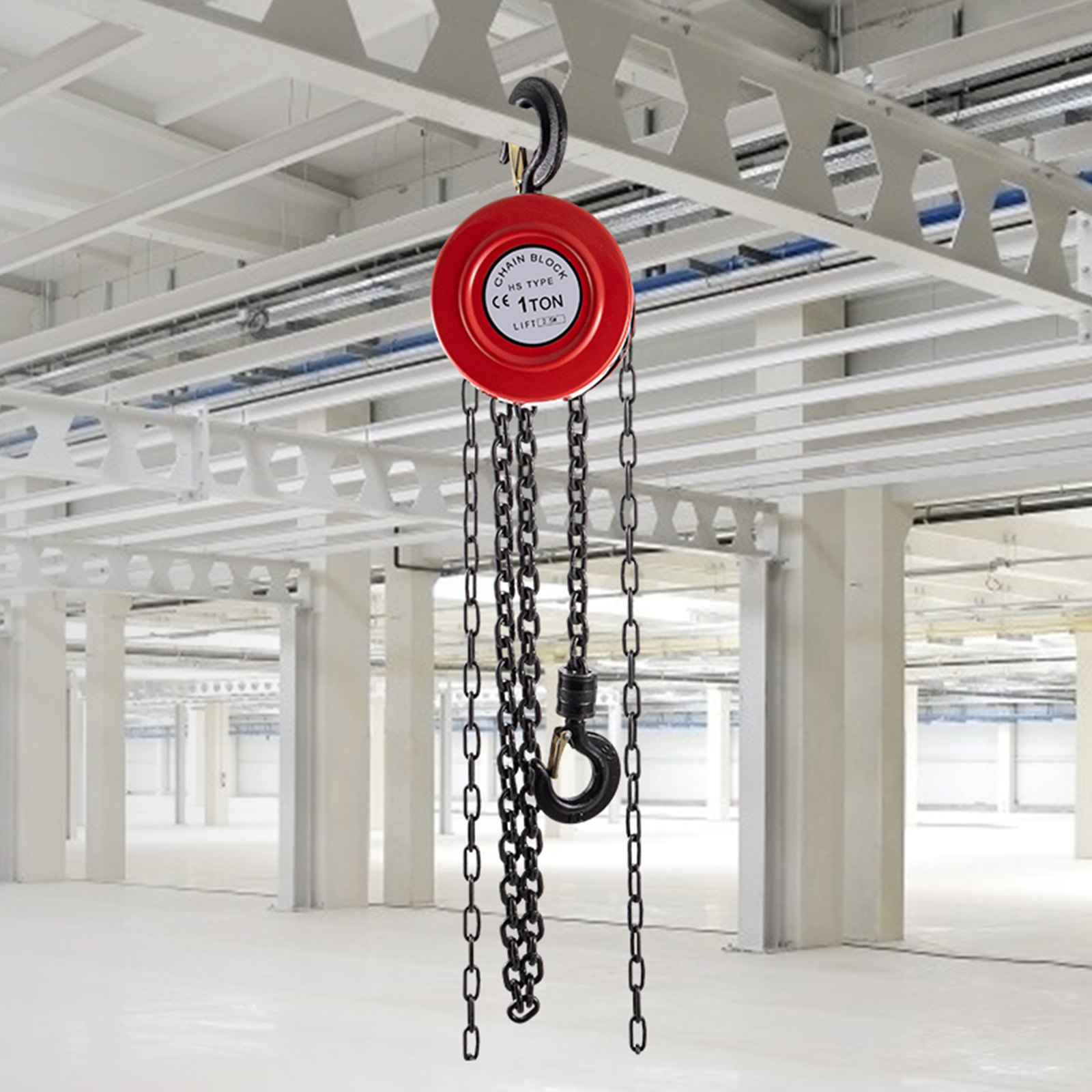 VEVOR Hand Chain Hoist, 2200 lbs /1 Ton Capacity Chain Block, 8ft/2.5m ...