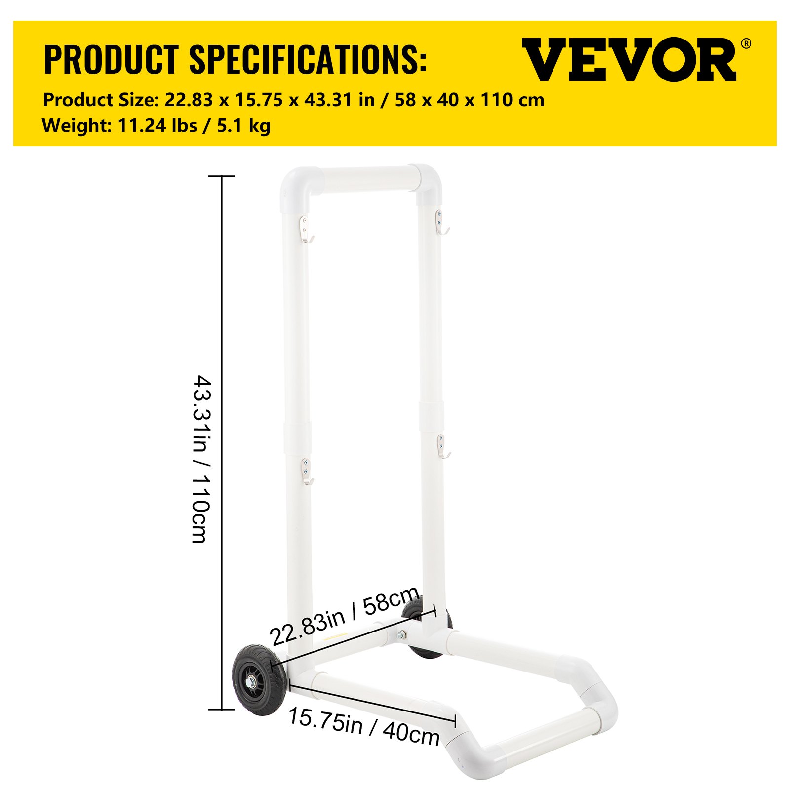 VEVOR Recycling Cart Plastic Recycle Cart 22x15 In for Recycle Bins 2 ...