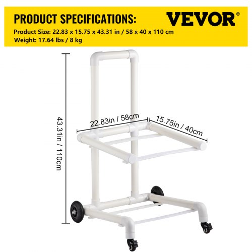 VEVOR Recycling Cart Plastic Recycle Cart 22x15 In for Recycle Bins 4 ...