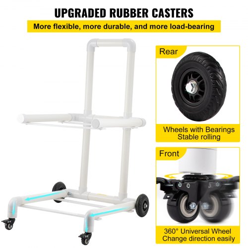 VEVOR Recycling Cart, 2" PVC & Plastic Heavy Duty Moving Bin Cart with ...