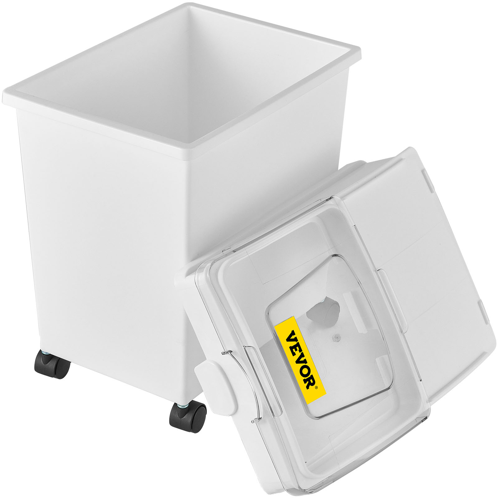 2 Packs Dry Ingredient 6.6 Gal Storage Bin Scoop Caster Commercial ...