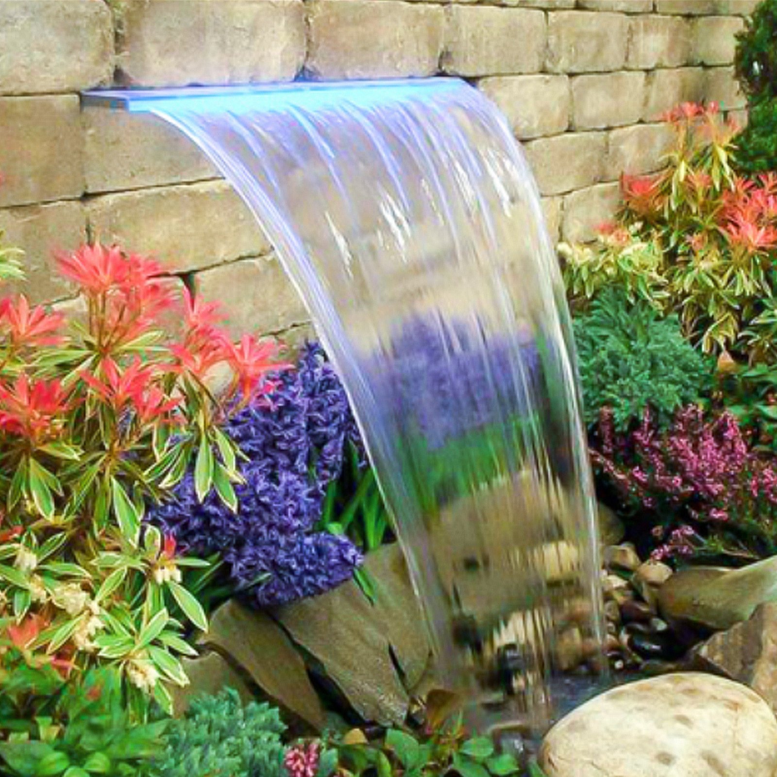 VEVOR Fountain Spillway 23.6x3.2x8.1 Inch, Pool Waterfall Fountain 17 ...
