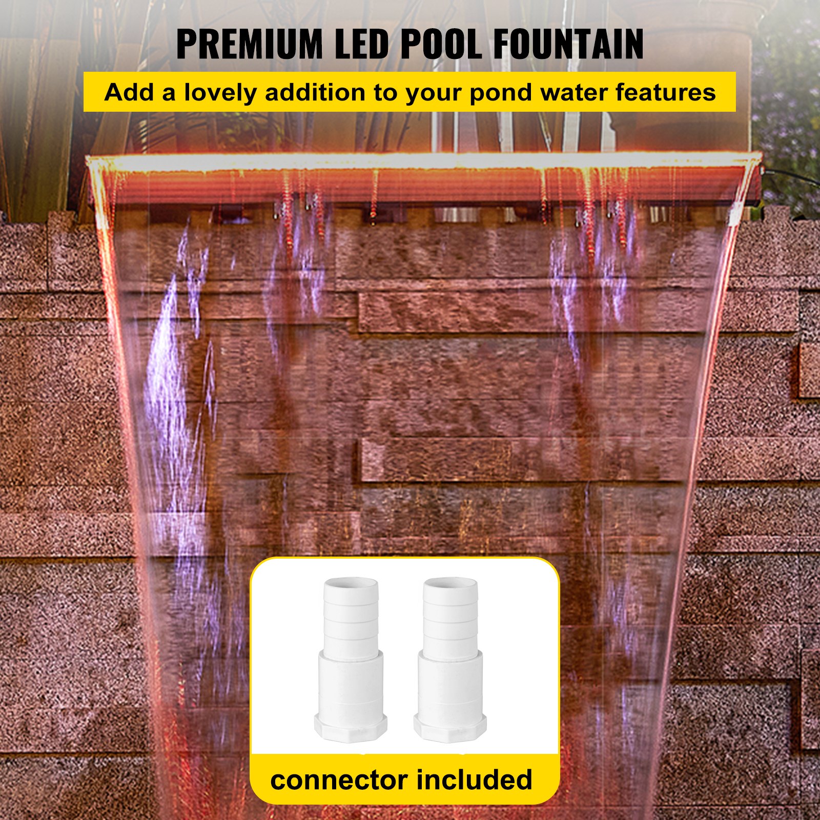 VEVOR Fountain Spillwaywaterfall Pool Spillway 36.2x3.2x8.1 Inch 17 ...